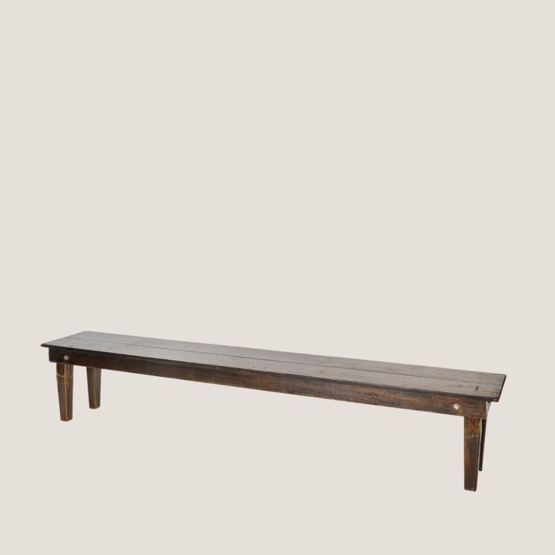 Walnut Wood Bench - Party Reflections, Inc.