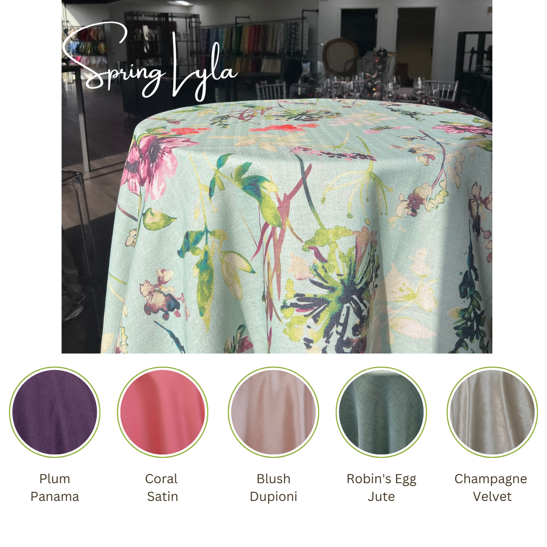 A New Lady Joins the Party- Floral Linens are ready for Spring Weddings ...