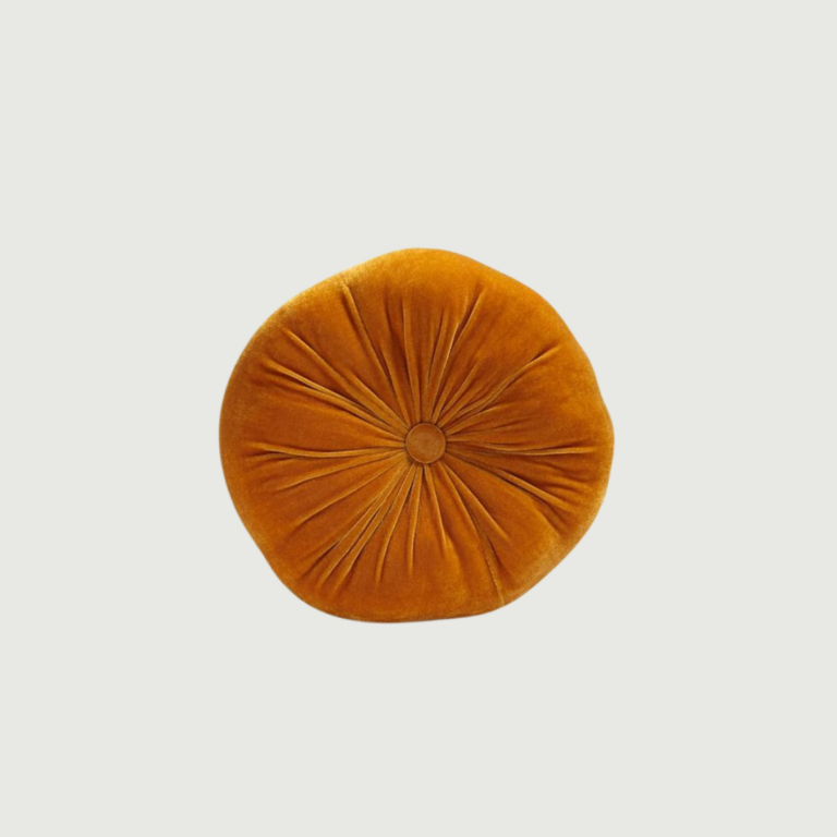 Mustard Velvet Round Pillow - Party Reflections, Inc.