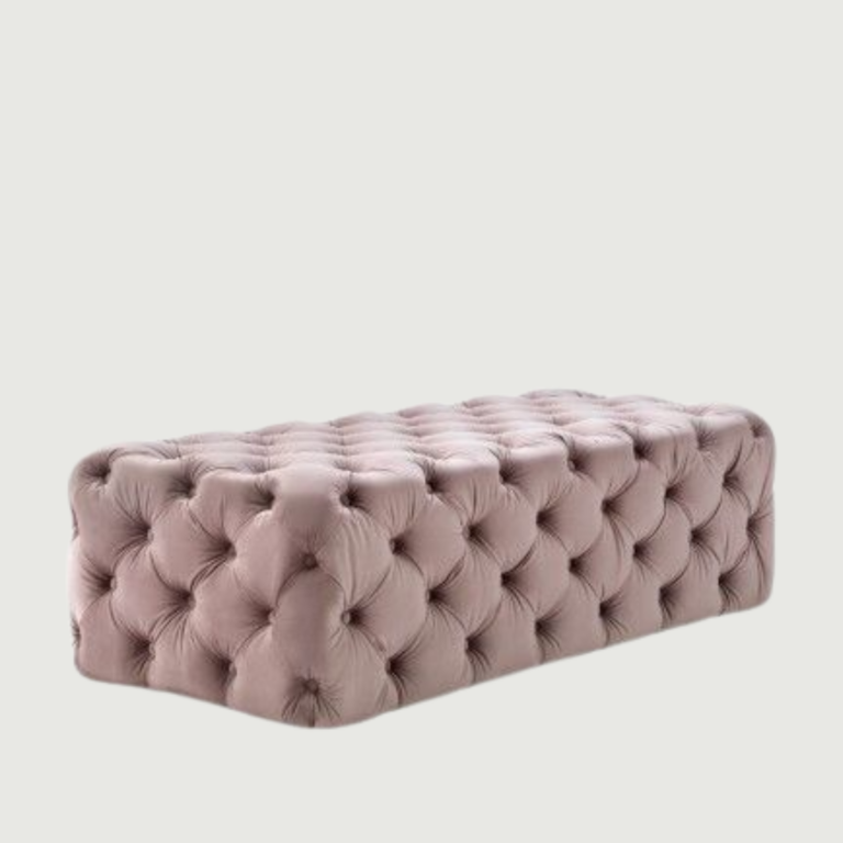 Molly Mauve Velvet Tufted Ottoman - Party Reflections, Inc.
