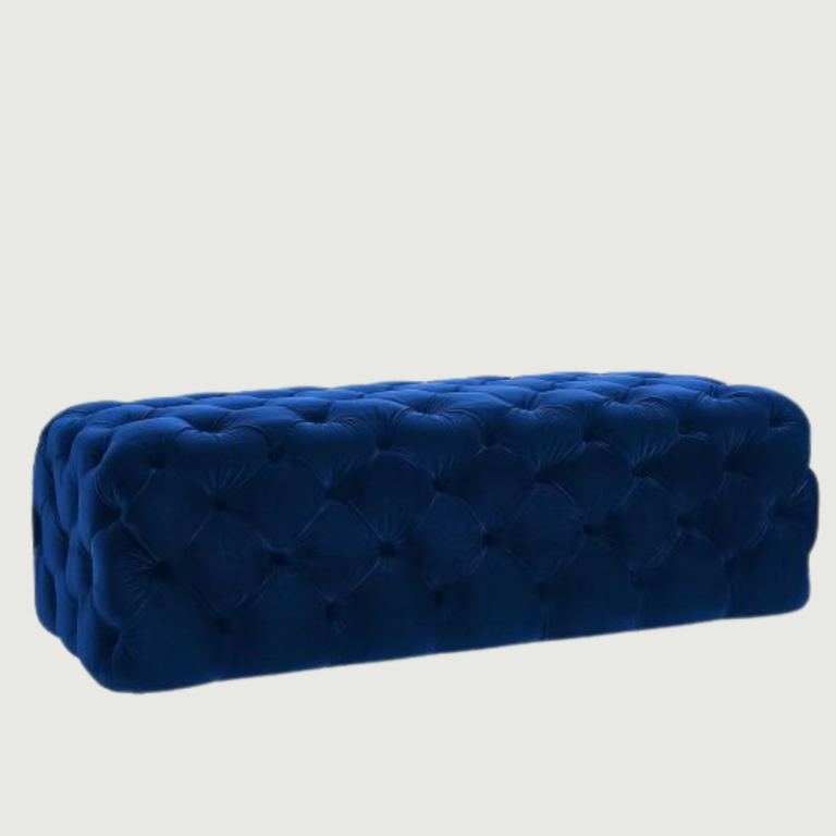 Sapphire Velvet Ottoman - Party Reflections, Inc.