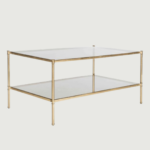Ada Glass and Gold Coffee Table - Party Reflections, Inc.
