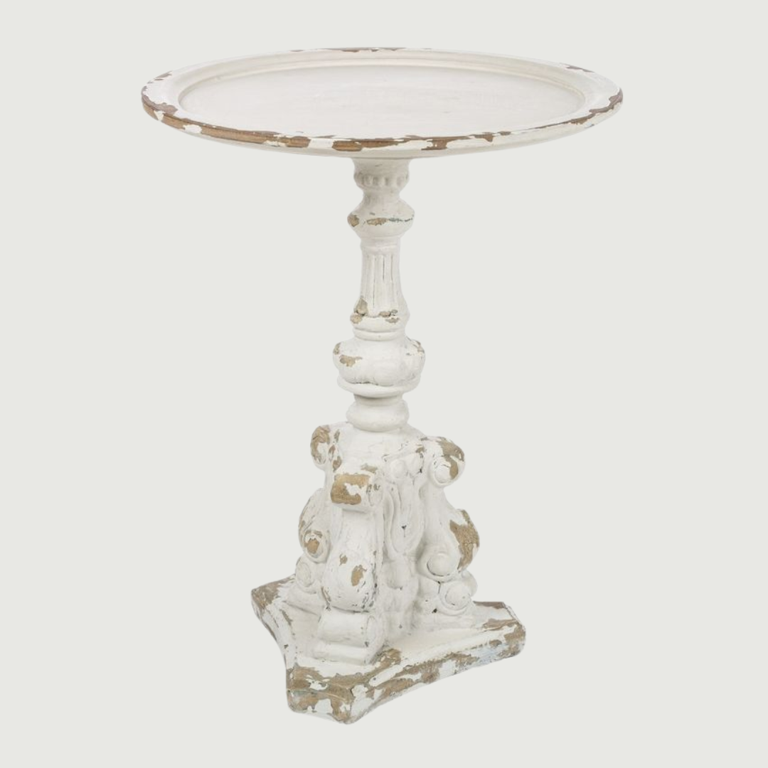 Aurora White Wood Side Table - Party Reflections, Inc.
