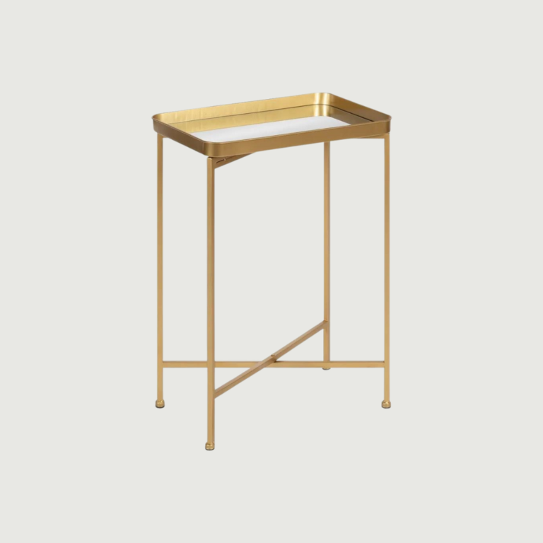 Laurel Gold Side Table w/ Mirror Top - Party Reflections, Inc.